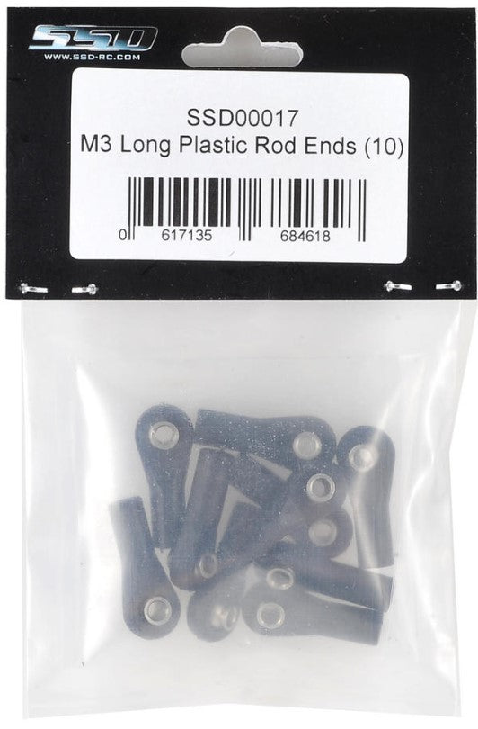 SSD00017 SSD M3 LONG PLASTIC ROD ENDS (10) – Five Star Hobbies