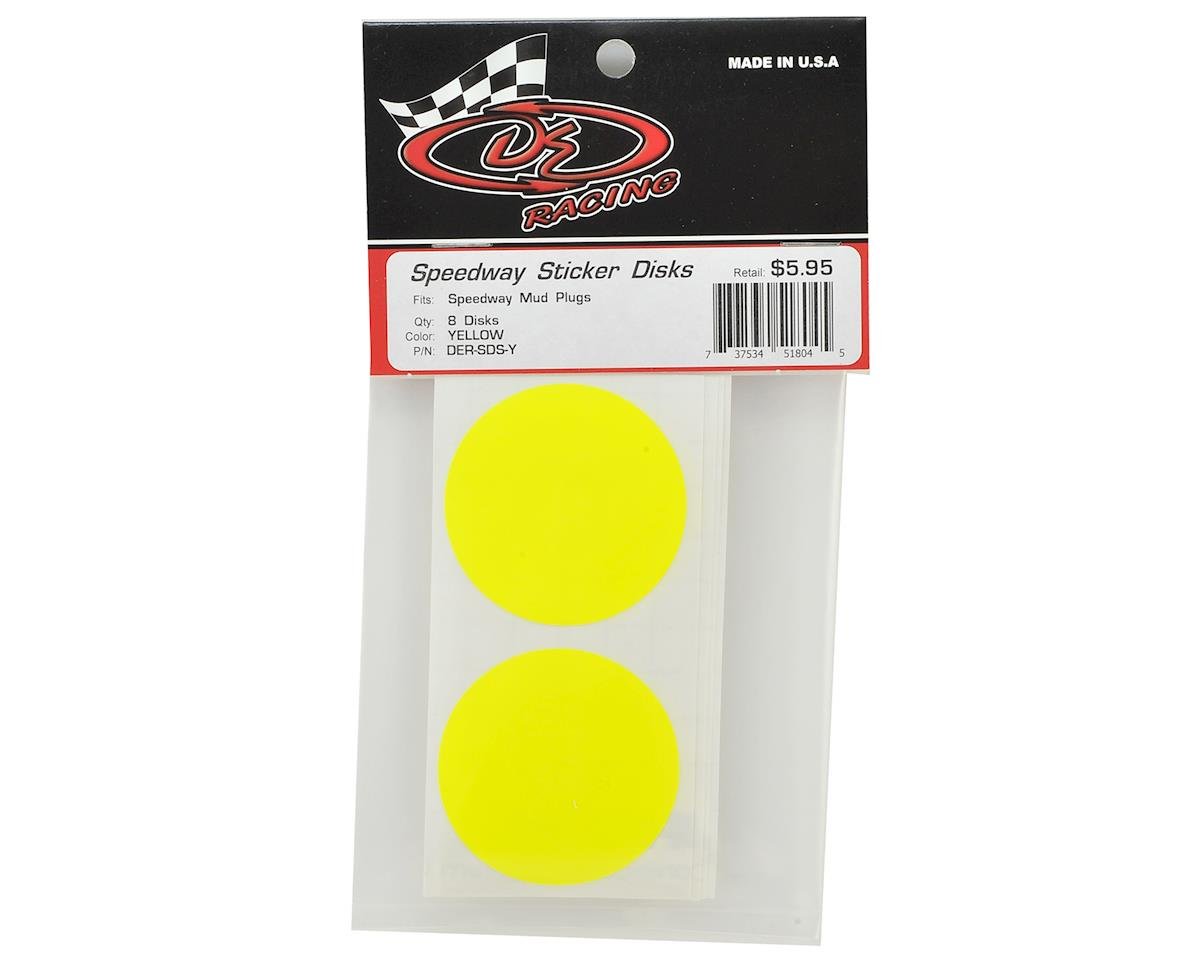 DER-SDS-Y YELLOW SPEEDWAY MUDPLUG STICKER DISKS – Five Star Hobbies
