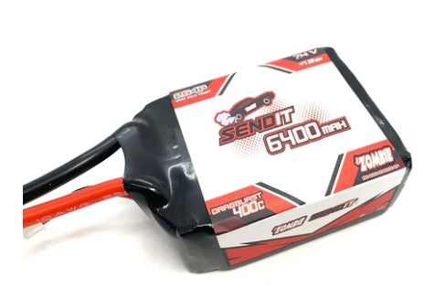 6400 MAH TEAM ZOMBIE "SENDIT" DRAG BATTERY 400C 7.4V 2S4P LIPO – Five ...